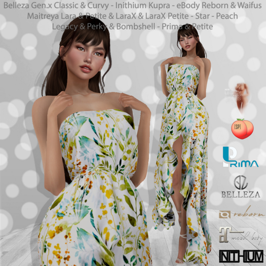 Second Life Marketplace - Abby Floral Maxi Dress 1: Legacy Bombshell ...