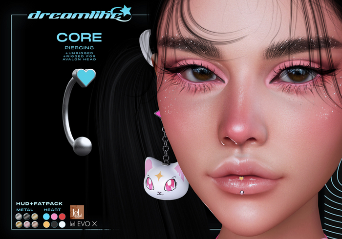Second Life Marketplace - Core Piercing - Unrigged + Rigged for Avalon ...