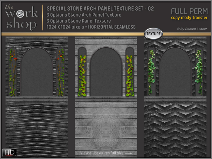 Second Life Marketplace - SPECIAL STONE ARCH PANEL TEXTURE SET - 02