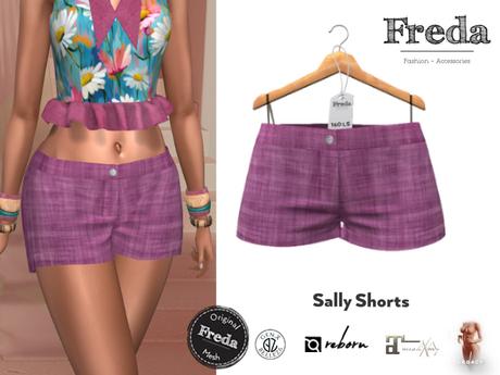 Second Life Marketplace - "Freda" Sally Shorts Woven Magenta Pink ...