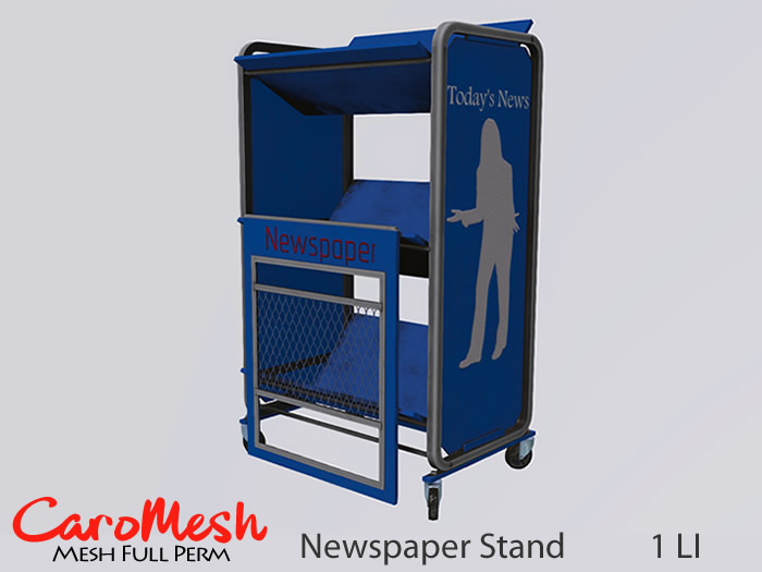 Second Life Marketplace - Caro Mesh Full Perm * Newspaper Stand -unpacker