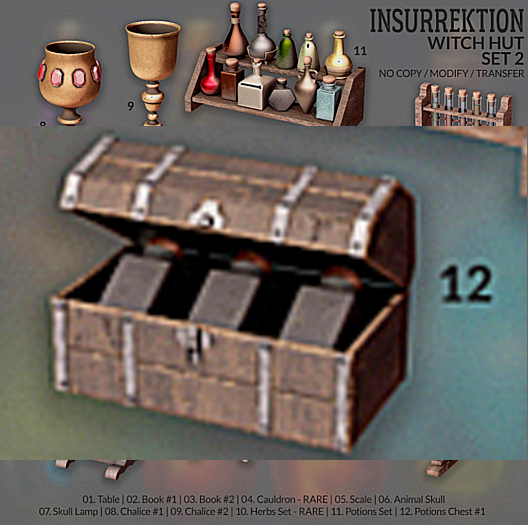 Second Life Marketplace - 12. [IK] Witch Hut Set 2 - Potions Chest - COMMON