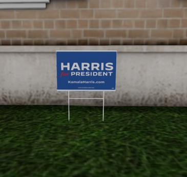 Second Life Marketplace - Kamala Harris 2024 Blue Yard Sign - by LiVox
