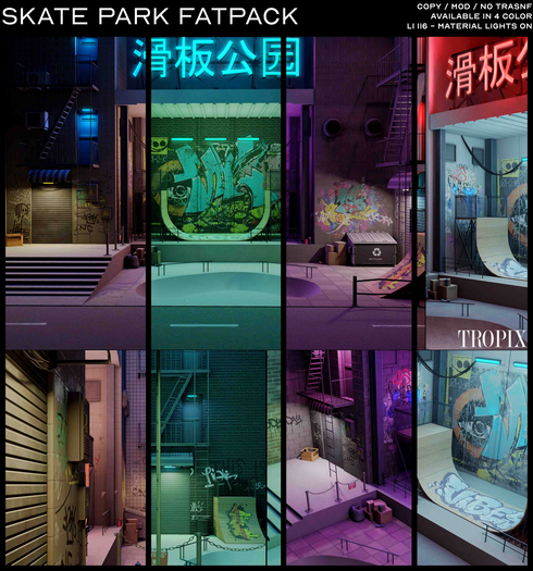 Second Life Marketplace - TROPIX // SKATE PARK FAT. [box]