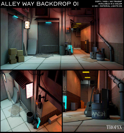 Second Life Marketplace - TROPIX // Alley Way Backdrop 01