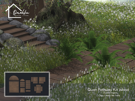 Second Life Marketplace - OMAHKU - Quan Pathway Kit Wood