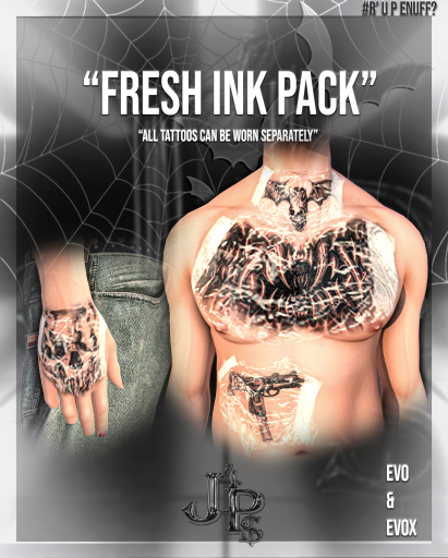 Second Life Marketplace - #Just4P$ "Fresh Ink Pack" EVO & EVOX