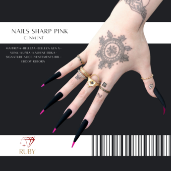 Second Life Marketplace - ::RUBY:: SHARP NAILS CLAWS PINK