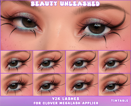 Second Life Marketplace - Beauty.Unleashed Y2K Lashes (Clover MegaLash)
