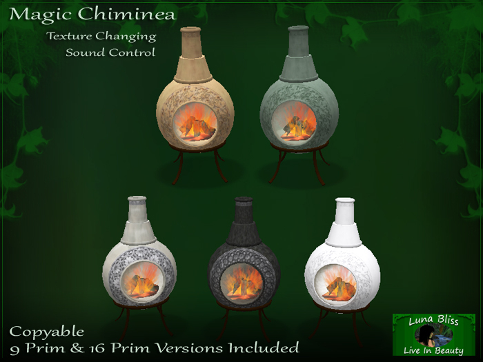 Second Life Marketplace - Magic Chiminea - Texture Changing - By Luna Bliss