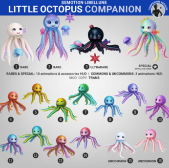 Second Life Marketplace - SEmotion Libellune Little Octopus Companion ...