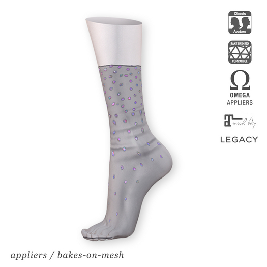 Second Life Marketplace - "Sophie" tulle BOM socks 08 holo sparkles ...
