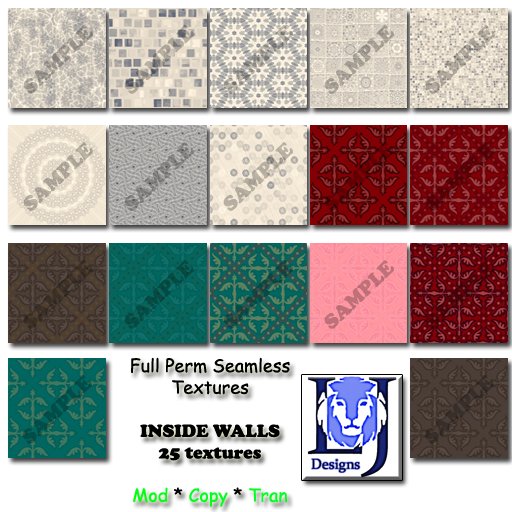 Second Life Marketplace - (LJ Designs) - 25 Wall Textures
