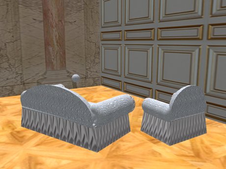 Second Life Marketplace - Boudoir Loveseat & Chair White