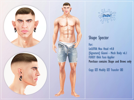 Second Life Marketplace - Shape Spector (Fuoey Olek, Lelutka Noa ...
