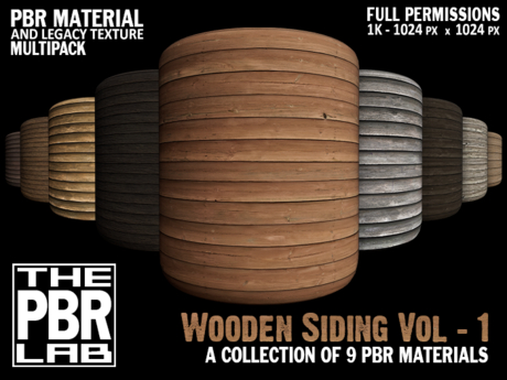 Second Life Marketplace - The PBR Lab - Wooden Siding Vol 1 Multipack ...