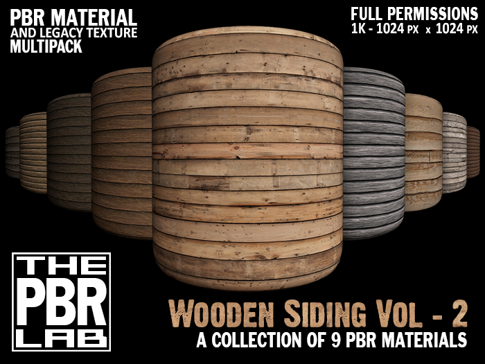 Second Life Marketplace - The PBR Lab - Wooden Siding Vol 2 Multipack ...