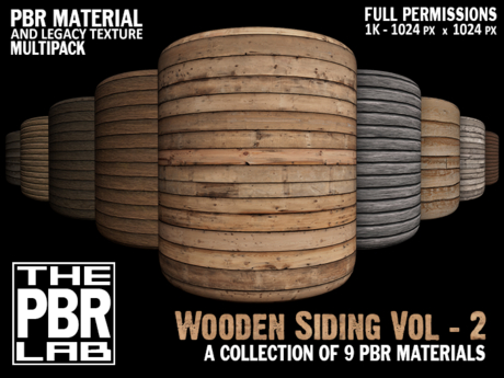 Second Life Marketplace - The PBR Lab - Wooden Siding Vol 2 Multipack ...