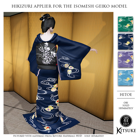 Second Life Marketplace - Kitsuke - GKH003 Hitoe Geiko Hikizuri (add to ...