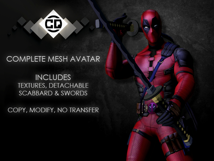 Second Life Marketplace - .:CQ:. Deadpool & W Movie Bento Avatar