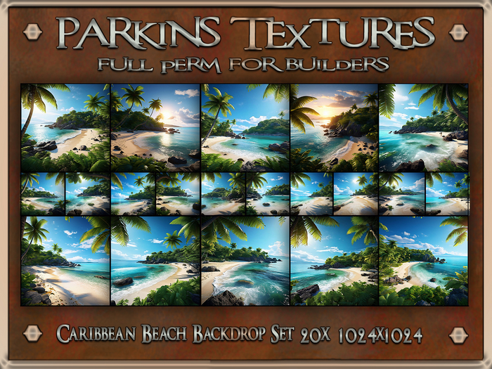 Second Life Marketplace - Parkins Textures - Caribbean Beach Backdrops ...