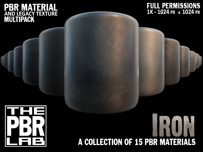 Second Life Marketplace - The PBR Lab - Iron Multipack - PBR Materials ...