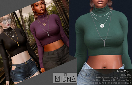 Second Life Marketplace - MIDNA - Julia Top - BLUE [ADD]