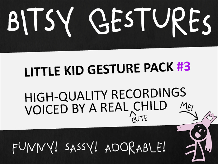 Second Life Marketplace - Bitsy Gestures Fatpack #3 - Real Cute Kids ...