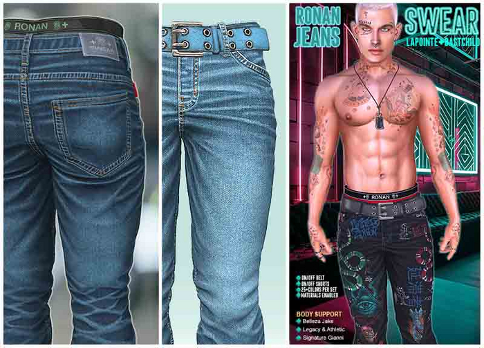 Second Life Marketplace - Denim Jeans - Ronan - WORN