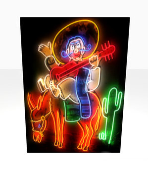 Second Life Marketplace - Neon Sign Mexican on Donkey (resizeable)