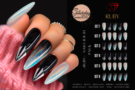 Second Life Marketplace - ::RUBY:: NAILS R.B01 PACK