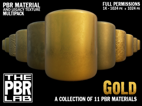 Second Life Marketplace - The PBR Lab - Gold Multipack - PBR Material ...