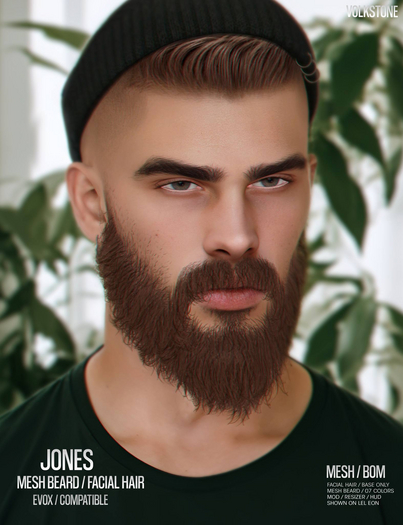 Second Life Marketplace - Volkstone Jones Mesh Beard / Pack BLACK