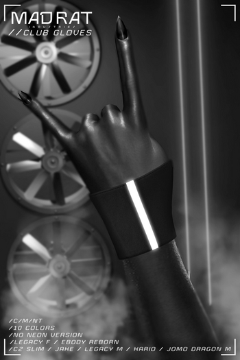 Second Life Marketplace - Mad Rat //Club Gloves DEMO