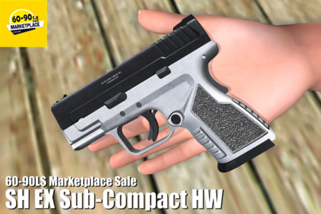 Second Life Marketplace - SH EX Sub-Compact HW Black/Silver M RP Prop ...