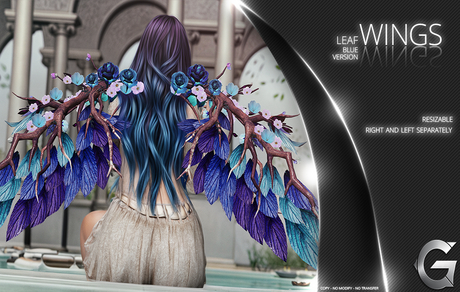 Second Life Marketplace - {geek} Leaf Wings Blue version