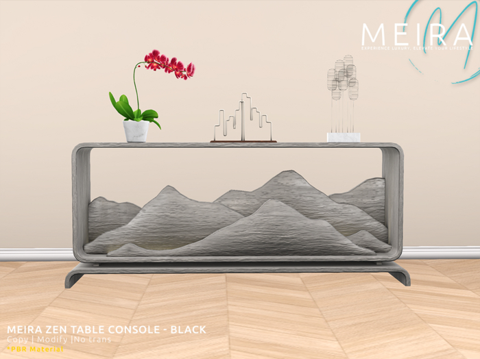 Second Life Marketplace - Meira Zen Table Console - Black