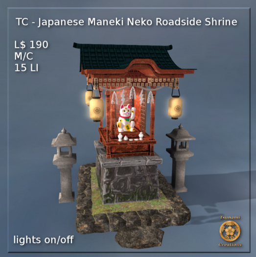 Second Life Marketplace - TC - Japanese Maneki Neko Roadside Shrine