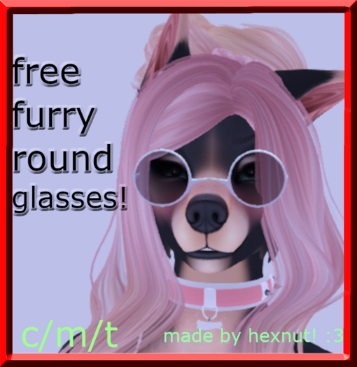 Second Life Marketplace Round Furry Glasses Made By Hexnut