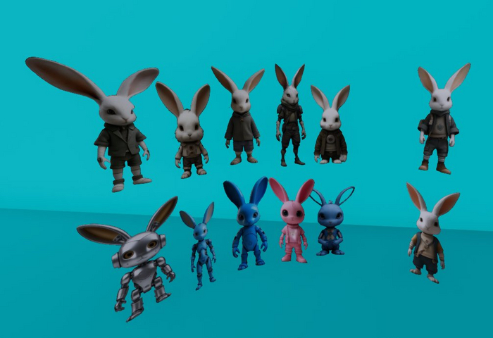 Second Life Marketplace - Free Bunny People. Alpha cut x 13 fun full perm