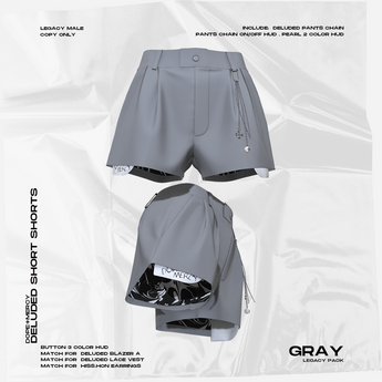 Second Life Marketplace - [Dope+Mercy]Deluded Short Shorts"LEGACY"_Gray ...