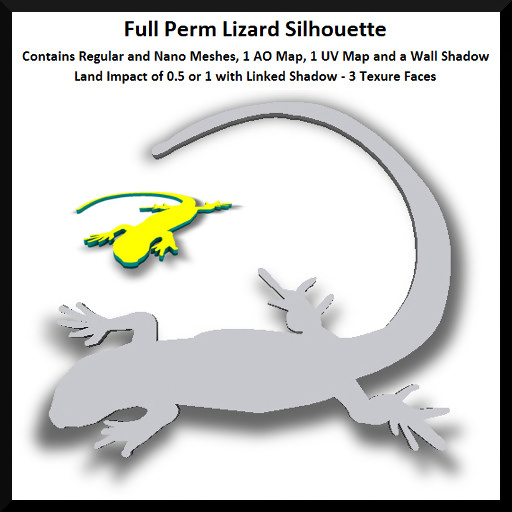 Second Life Marketplace - Full Perm Lizard Silhouette