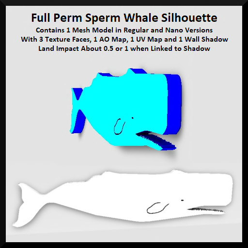 Second Life Marketplace - Full Perm Sperm Whale Silhouette