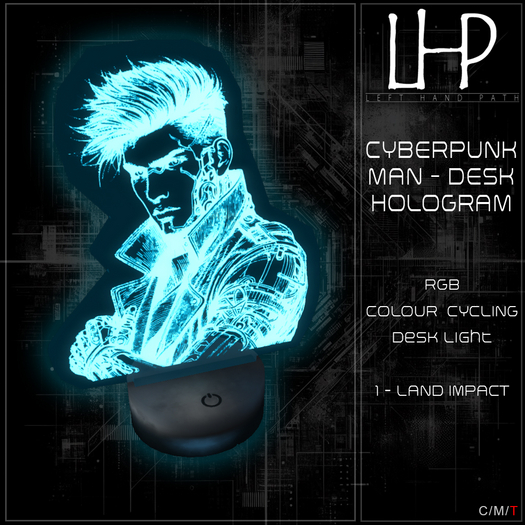 Second Life Marketplace - [LHP] Cyberpunk Man - Desk Hologram