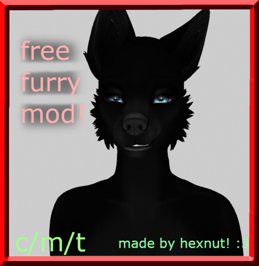 Second Life Marketplace - marz mutt pure black BOM furry mod made by hexnut