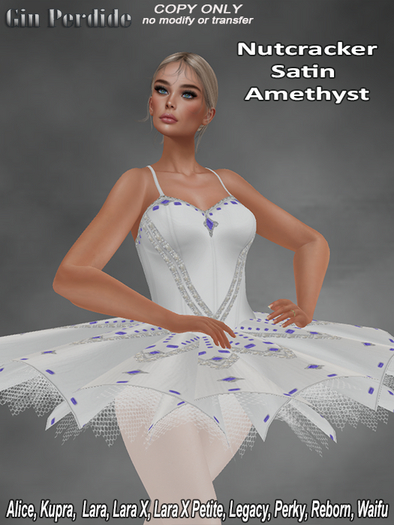 Second Life Marketplace - Nutcracker in White Satin Amethyst