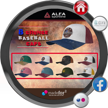 Second Life Marketplace - Cap *** ALFA *** Grunge baseball cap Demo