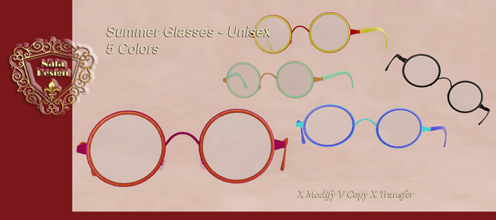 Second Life Marketplace Nala Designs Summer Glasses Unisex