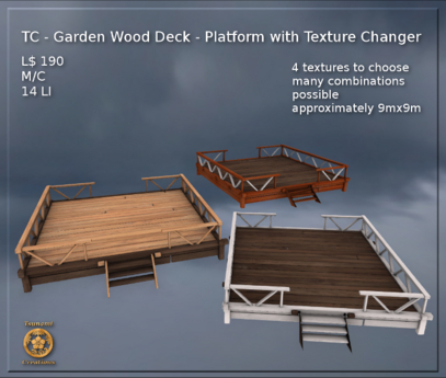 Second Life Marketplace - TC - Garden Wood Deck - Platform with Texture ...
