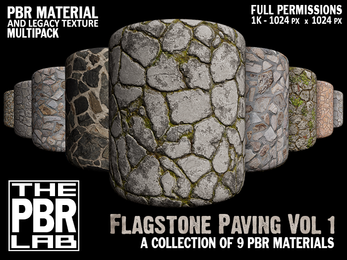 Second Life Marketplace - The PBR Lab - Flagstone Paving Vol 1 ...